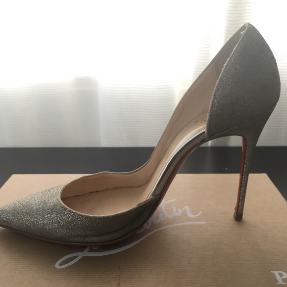 Christian Louboutin | Shoes | 25 Louboutin Iriza Dorsay Glitter Pumps ...